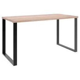 Schreibtisch wimex "Home Desk", schwarz (schwarz, eiche s&auml;gerau nachbildung), B:140cm H:75cm T:70cm, Tische, Schreibtisch, Mit Metallkufen, in 3 Breiten