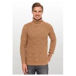 Rollkragenpullover Rusty Neal, Damen, Gr. XXL, braun (camelfarben), 70% Polyacryl, 30% Baumwolle, unifarben, normal, hoch geschlossener Ausschnitt, Pullover Rollkragenpullover, in modischem Design