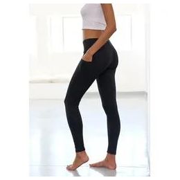 Leggings Vivance, Damen, Gr. 48/50, N-Gr, schwarz, Single Jersey, Obermaterial: 95% Baumwolle, 5% Elasthan, unifarben, Basic, skinny fit, Hosen Leggings, mit zwei Handytaschen