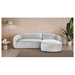 Ecksofa "YANI, L-Form, Designersofa, organische Form, Ma&szlig;e B/T/H: 255/170/81 cm", grau (hellgrau), B:255cm H:81cm T:170cm, 100% Polyester, LeGer Home by Lena Gercke, Sofas, Ecksofa, mit Wellenunterfederung, auch in Boucl&eacute;, Recamiere rechts/links