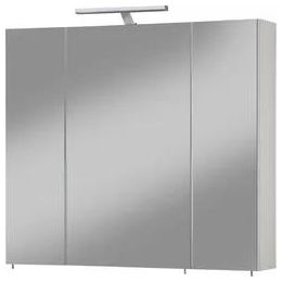 Schildmeyer Spiegelschrank WELLTIME "Torino", wei&szlig;, B:80cm H:75cm T:15,7cm, FSC-zertifizierter Holzwerkstoff, Schr&auml;nke, Spiegelschrank, Breite 80 cm, 3-t&uuml;rig, LED-Beleuchtung, Schalter-/Steckdosenbox