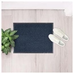 Fu&szlig;matte ANDIAMO "Easy, Made in Netherlands", blau (dunkelblau), B:90cm H:5mm L:300cm, Kunstfaser, Teppiche, Schmutzfangl&auml;ufer, Schmutzfangmatte, rutschhemmend, Innen- und &uuml;berdachten Au&szlig;enbereich