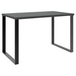 Schreibtisch wimex "Home Desk", grau (schwarz, graphit), B:120cm H:75cm T:70cm, Tische, Schreibtisch, Mit Metallkufen, in 3 Breiten