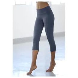 Caprileggings Vivance, Damen, Gr. 52/54, N-Gr, blau, Single Jersey, Obermaterial: 95% Baumwolle, 5% Elasthan, unifarben, Basic, Hosen, mit 2 Handytaschen