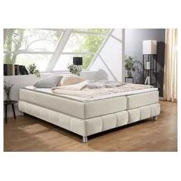 Boxspringbett Home Affaire "Salo", beige, B:186cm L:226cm, Komplettbetten, Boxspringbett, Ohne Kopfteil, inkl. Topper, auch in &Uuml;berl&auml;nge 220 cm