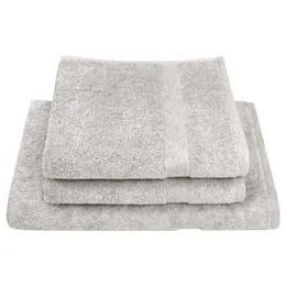 Handtuch Set Dyckhoff "Deep Harmony Comfort", silber, 3 Stk., Frottier, Frottier, Obermaterial: 85% Baumwolle, 15% Hanf, Handtuch-Sets, 15% Hanf;2 Handt&uuml;cher (50x100cm), 1 Duschtuch (70x140cm)