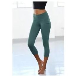 Caprileggings Vivance, Damen, Gr. 48/50, N-Gr, gr&uuml;n, Single Jersey, Obermaterial: 95% Baumwolle, 5% Elasthan, unifarben, Basic, Hosen, mit 2 Handytaschen