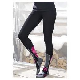 Leggings Vivance ACTIVE, Damen, Gr. 36/38, N-Gr, schwarz, Single Jersey, Obermaterial: 78% Viskose, 17% Wolle, 5% Elasthan, unifarben, Basic, schmal kn&ouml;chellang, Hosen Leggings, mit 17% Wollanteil