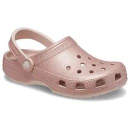Hausschuh Crocs "Classic Glitter Clog, Badesandale", Damen, Gr. 41, rosa (rosa, quartz glitter), CrosliteTM, Glitzer, Schuhe Hausschuh, Sommerschuh, Schlappen, Schlupfschuh mit Glitzer verziert