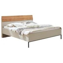 Futonbett Wiemann "Asti", beige (champagner, dekor, absetzungen in bianco, eiche, nachbildung, champagner, dekor), B:189cm H:103cm L:224cm, Betten, Futonbett, Absetzungen in Bianco-Eiche-Nachbildung, Kufe in Schiefer