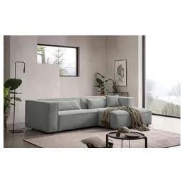 Ecksofa "PIARA mit Kedernaht, Cord, Leinenoptik o. Strukturstoff, Couch, L-Form", grau (hellgrau), B:267cm H:66cm T:167cm, 100% Polyester, LeGer Home by Lena Gercke, Sofas, Ecksofa, wahlweise Ottomane rechts/links, schwarze F&uuml;&szlig;e, bequemer Sitzkomfort