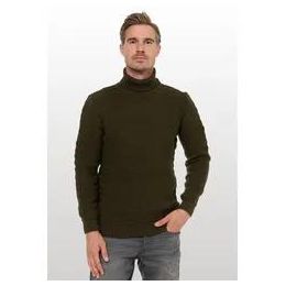 Rollkragenpullover Rusty Neal, Herren, Gr. XL, gr&uuml;n (khaki), 70% Polyacryl, 30% Baumwolle, unifarben, normal, hoch geschlossener Ausschnitt, Pullover Rollkragenpullover, im angesagten Design