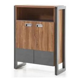 Kommode Home Affaire "Detroit", braun (braun, schieferfarben), B:75cm H:100cm T:35cm, Sideboards, Kommode, Breite ca. 75 cm