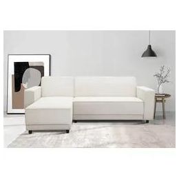 Ecksofa DOREL HOME "Allie Schlafsofa 230 cm mit Relaxfunktion in der R&uuml;ckenlehne", beige (creme), B:230cm H:82cm T:154cm, 100% Polyester, Sofas, Ecksofa, Schlaffunktion (108/194,5cm), trendiger Cord o. pflegeleichter Velours