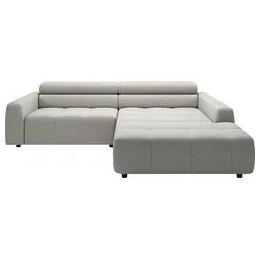 Ecksofa 3C Candy "Denver auch mit Cord- und Easy care-Bezug, Kopfteilverstellung L-Form", grau (hellgrau), B:258cm H:68cm T:217cm, 88% Polyester, 12% Polyacryl, Sofas, Ecksofa, wahlweise. mit motorischer Sitztiefenverstellung