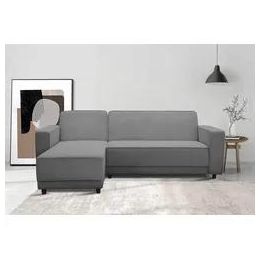 Ecksofa DOREL HOME "Allie Schlafsofa 230 cm mit Relaxfunktion in der R&uuml;ckenlehne", grau, B:230cm H:82cm T:154cm, 100% Polyester, Sofas, Ecksofa, Schlaffunktion (108/194,5cm), trendiger Cord o. pflegeleichter Velours