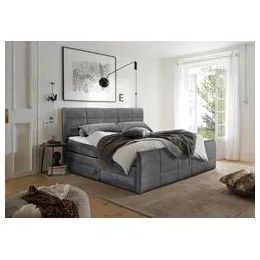 Boxspringbett ED EXCITING DESIGN "Bolivia", grau, B:183cm L:220cm, 92% Polyester, 8% Nylon, Komplettbetten, Boxspringbett, harte Seite mit Kokosmatte, weiche Seite mit Filzabdeckung