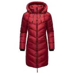 Wintermantel Marikoo "Armasa", Damen, Gr. S (36), rot (dunkelrot), Oberstoff: 100% Polyester; Futter: 100% Polyester; Wattierung: 100% Polyester; &Auml;rmelfutter: 100% Polyester, tailliert ca. Mitte Oberschenkel, hoch geschlossener Ausschnitt, &Auml;rmel ohne &Auml;rmelschlitz Rippstrickb&uuml;ndchen, M&auml;ntel Wintermantel, modischer Damen Winter Steppmantel mit Kapuze