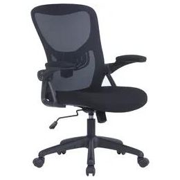 Drehstuhl ByLiving "Flex", schwarz (schwarz, schwarz), B:62cm H:103cm T:58,5cm, Kunststoff, Polyester, St&uuml;hle, Drehstuhl, moderner B&uuml;rostuhl mit vielen Einstellungsm&ouml;glichkeiten