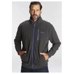 MAN'S WORLD Sweatjacke MAN'S WORLD, Damen, Gr. L (52/54), grau (anthrazit, melange), angeraute Sweatware, Obermaterial: 60% Baumwolle, 40% Polyester, unifarben, normal, Rippb&uuml;ndchen, Sweatjacken Sweatjacke, mit kontrastfarbigem Rei&szlig;verschluss
