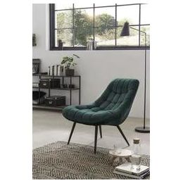 Relaxsessel Salesfever "Toulon - Komfortabler Loungesessel", gr&uuml;n (gr&uuml;n, schwarz), B:76cm H:85cm T:85,6cm, Sessel, Relaxsessel, mit XXL-Steppung, mit schwarzen oder naturfarbenen Beinen