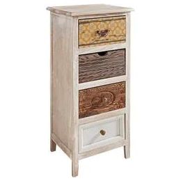 Kommode Heine HOME, bunt (braun, bunt), B:35cm H:76cm T:30cm, Massivholz, Sideboards, Kommode