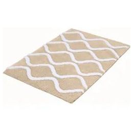 Badematte Kleine Wolke "Piana", beige (sandbeige), H:23mm, Polyester, Badematten, Badematte, Badteppich, modernes Wellen 3D-Design