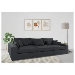 3-Sitzer OTTO HOME "Enid", grau (anthrazit), B:360cm H:75cm T:130cm, Baumwollmix (60% Baumwolle/40% Leinen);Struktur fein (100% Polyester);Samtoptik (100% Polyester);Samtvelours (100% Polyester);Struktur (100% Polyester);Struktur recycelt (100% recyceltes Polyester), Sofas, 3 Teile, bestehend aus Modulen, in vielen Bez&uuml;gen, auch in Breitcord