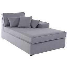Ottomane OTTO HOME "Florid", grau (hellgrau), B:100cm H:75cm T:162cm, Baumwollmix (60% Baumwolle/40% Leinen);Struktur fein (100% Polyester);Samtoptik (100% Polyester);Samtvelours (100% Polyester);Struktur (100% Polyester);Struktur recycelt (100% recyceltes Polyester), Sofas, Ottomane, einzeln stellbar oder als Teil eines Modulsofas, auch in Cord