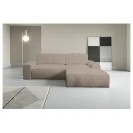 Ecksofa WERK2 "Rotterdam-L, kuschelweicher Cord oder Breitcord, L-Form, Breite 267 cm", grau (taupe), B:267cm H:85cm T:165cm, 100% Polyester, Sofas, Ecksofa, Design Ecksofa mit Schlaffunktion & Bettkasten, Breitcord, Taupe