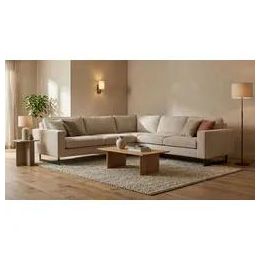 Ecksofa Home Affaire "Pinto, XXL, 250/290 cm, langer Schenkel, Ottomane", beige (cream), B:290cm H:85cm T:250cm, 92% Polyester, 8% Nylon, Sofas, Ecksofa, Cord, Chenille, Lederoptik, mit Keder, Metallf&uuml;&szlig;e, Wellenunterfederung