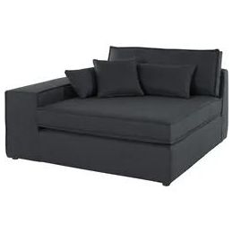 Sofaelement OTTO HOME "Enid", grau (anthrazit), B:128cm H:75cm T:130cm, Baumwollmix (60% Baumwolle/40% Leinen);Struktur fein (100% Polyester);Samtoptik (100% Polyester);Samtvelours (100% Polyester);Struktur (100% Polyester);Struktur recycelt (100% recyceltes Polyester), Polsterelemente, als Teil eines Modulsofas, fester Sitzkomfort