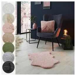 Fellteppich LUXOR living "Novara", rosa (altrosa), B:55cm H:30mm L:80cm, Kunstfaser, Teppiche, Fellteppich, Kunstfell, weiche Kaninchenfell-Haptik, waschbar, auch als 2er Set