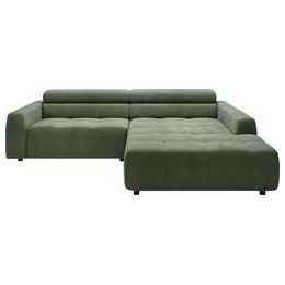 Ecksofa 3C Candy "Denver auch mit Cord- und Easy care-Bezug, Kopfteilverstellung L-Form", gr&uuml;n (oliv), B:258cm H:68cm T:217cm, 88% Polyester, 12% Polyacryl, Sofas, Ecksofa, wahlweise. mit motorischer Sitztiefenverstellung