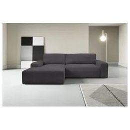 Ecksofa WERK2 "Rotterdam-L, kuschelweicher Cord oder Breitcord, L-Form, Breite 267 cm", grau (anthrazit), B:267cm H:85cm T:165cm, 90% Polyester, 10% Nylon, Sofas, Ecksofa, Design Ecksofa mit Schlaffunktion & Bettkasten, Cord, Anthrazit