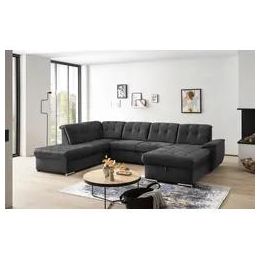Wohnlandschaft exxpo - SOFA FASHION "Durango, aufwendige Sitz- und R&uuml;ckenverarbeitung, bequem, U-Form", grau, B:340cm H:92cm T:248cm, Sofas, Wohnlandschaft, inkl. Kopfteilverstellung, wahlweise mit Bettfunktion und Bettkasten