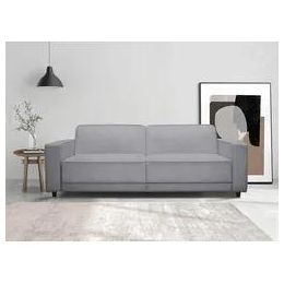 3-Sitzer DOREL HOME "ALLIE Schlafsofa 225 cm", grau (hellgrau), B:225cm H:82cm T:84cm, 100% Polyester, Sofas, Bett-Funktion (108/190cm), trendiger Cord o. pflegeleichter Velours