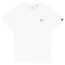T-Shirt Alpha Industries "Backprint T-Shirt", Herren, Gr. S, wei&szlig; (wei&szlig;, speed rot), Obermaterial: 100% Baumwolle, Shirts T-Shirt