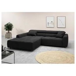 Ecksofa 3C Candy "Denver auch mit Cord- und Easy care-Bezug, Kopfteilverstellung L-Form", schwarz, B:258cm H:68cm T:217cm, 96% Polyester, 4% Polyacryl, Sofas, Ecksofa, wahlweise. mit motorischer Sitztiefenverstellung