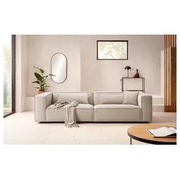 3-Sitzer "PIARA, Couch mit Kedernaht, Sofa in Cord, Leinenoptik o. Strukturstoff", beige (hellbeige), B:275cm H:66cm T:101cm, 100% Polyester, LeGer Home by Lena Gercke, Sofas, schwarze F&uuml;&szlig;e, bequemer Sitzkomfort, Topseller