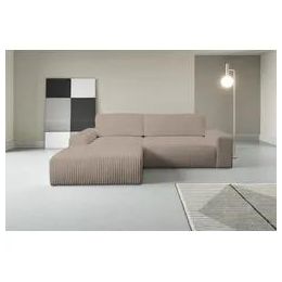 Ecksofa WERK2 "Rotterdam-L, kuschelweicher Cord oder Breitcord, L-Form, Breite 267 cm", grau (taupe), B:267cm H:85cm T:165cm, 100% Polyester, Sofas, Ecksofa, Design Ecksofa mit Schlaffunktion & Bettkasten, Breitcord, Taupe