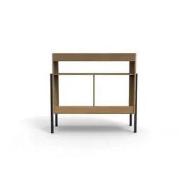Sideboard Andas "Finton", beige (nat, schwar), B:76cm H:70cm T:32cm, FSC-zertifiziertes Massivholz, Sideboards, Sideboard, Kommode mit 3 offenen F&auml;chern, Korpuss aus massiver Eiche