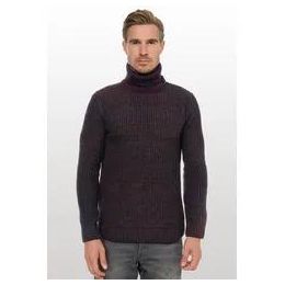 Rollkragenpullover Rusty Neal, Herren, Gr. 3XL, rot (weinrot), 70% Polyacryl, 30% Baumwolle, meliert, normal, hoch geschlossener Ausschnitt, Pullover Rollkragenpullover, im angesagten Strickdesign