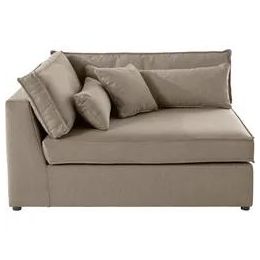 Sofa-Eckelement OTTO HOME "Enid", grau (taupe), B:130cm H:75cm, Baumwollmix (60% Baumwolle/40% Leinen);Struktur fein (100% Polyester);Samtoptik (100% Polyester);Samtvelours (100% Polyester);Struktur (100% Polyester);Struktur recycelt (100% recyceltes Polyester), Polsterelemente, Teil eines Modulsofas, fester Sitzkomfort, auch in Breitcord