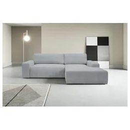 Ecksofa WERK2 "Rotterdam-L, kuschelweicher Cord oder Breitcord, L-Form, Breite 267 cm", grau, B:267cm H:85cm T:165cm, 90% Polyester, 10% Nylon, Sofas, Ecksofa, Design Ecksofa mit Schlaffunktion & Bettkasten, Cord, Grau