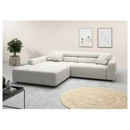 Ecksofa 3C Candy "Denver auch mit Cord- und Easy care-Bezug, Kopfteilverstellung L-Form", wei&szlig;, B:258cm H:68cm T:217cm, 88% Polyester, 12% Polyacryl, Sofas, Ecksofa, wahlweise. mit motorischer Sitztiefenverstellung