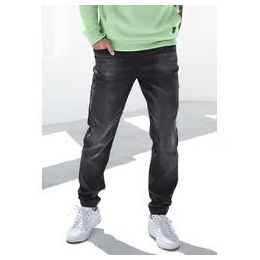 Jogger Pants John Devin "Jogg Pants", Herren, Gr. XXL (60/62), N-Gr, schwarz (schwarz, denim), Jeans, Obermaterial: 65% Baumwolle, 33% Polyester, 2% Elasthan, Destroyed-Effekte, bequem lang, Hosen Schlupfjeans, Joggpants mit elastischem Bund aus weicher Stretch-Qualit&auml;t