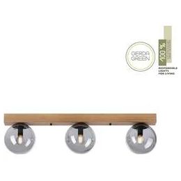 JUST LIGHT Deckenleuchte "GREEN WIDO", braun (holz, natur), 3, H: 21,5cm, 1 Stk., Leuchten, Deckenleuchte