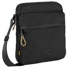 Umh&auml;ngetasche Camel Active "Terra", Damen, Gr. B/H/T: 18cm x 22cm x 6cm, schwarz, Polyester, Taschen Umh&auml;ngetasche, aus recyceltem Nylon und volumin&ouml;s aufgesetzten Taschen