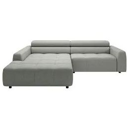 Ecksofa 3C Candy "Denver auch mit Cord- und Easy care-Bezug, Kopfteilverstellung L-Form", silber, B:258cm H:68cm T:217cm, 96% Polyester, 4% Polyacryl, Sofas, Ecksofa, wahlweise. mit motorischer Sitztiefenverstellung